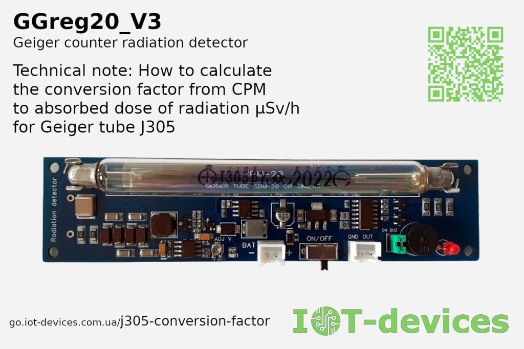 Geiger tube J305: How to calculate the conversion factor of CPM to μSv ...